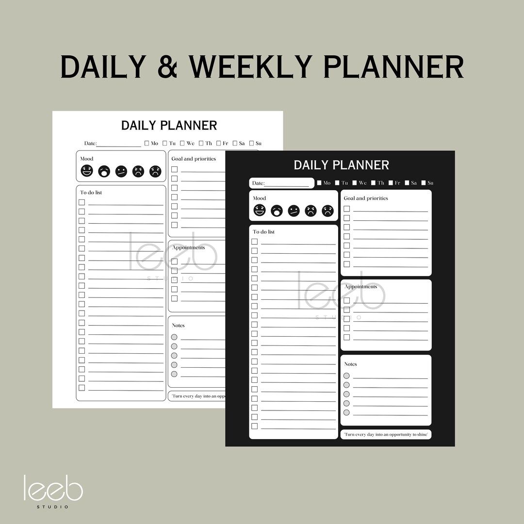 Weekly and Daily Activity Planner, Seamless Digital Organization With ...