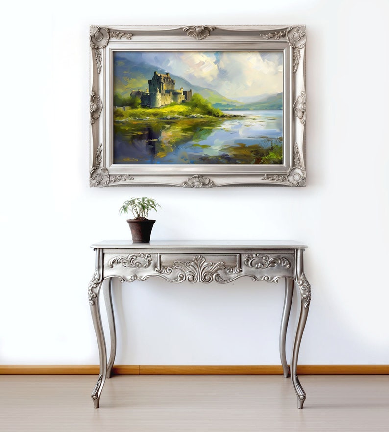 Art Print "lakeside Castle" Digital Download, Landscape Plein Air Oil ...