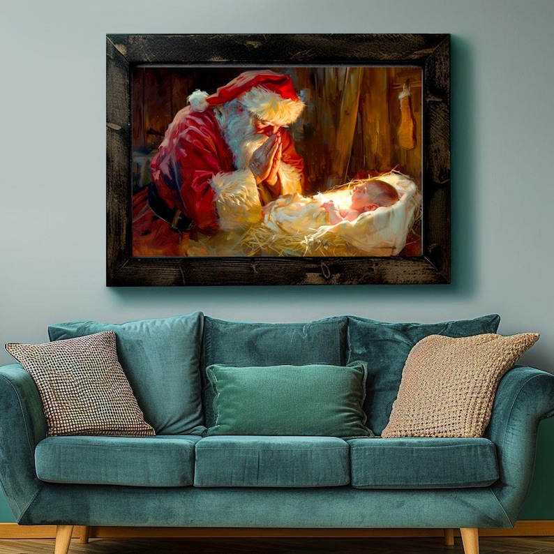 Christmas Art Print "santa Knows the Reason for the Season" Santa ...