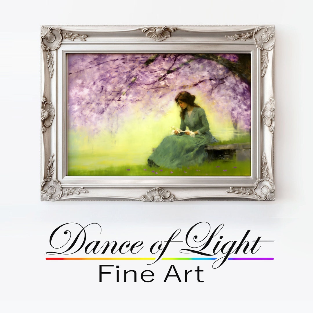 Art Print spring Contemplations Digital Download, Oil Painting of a ...