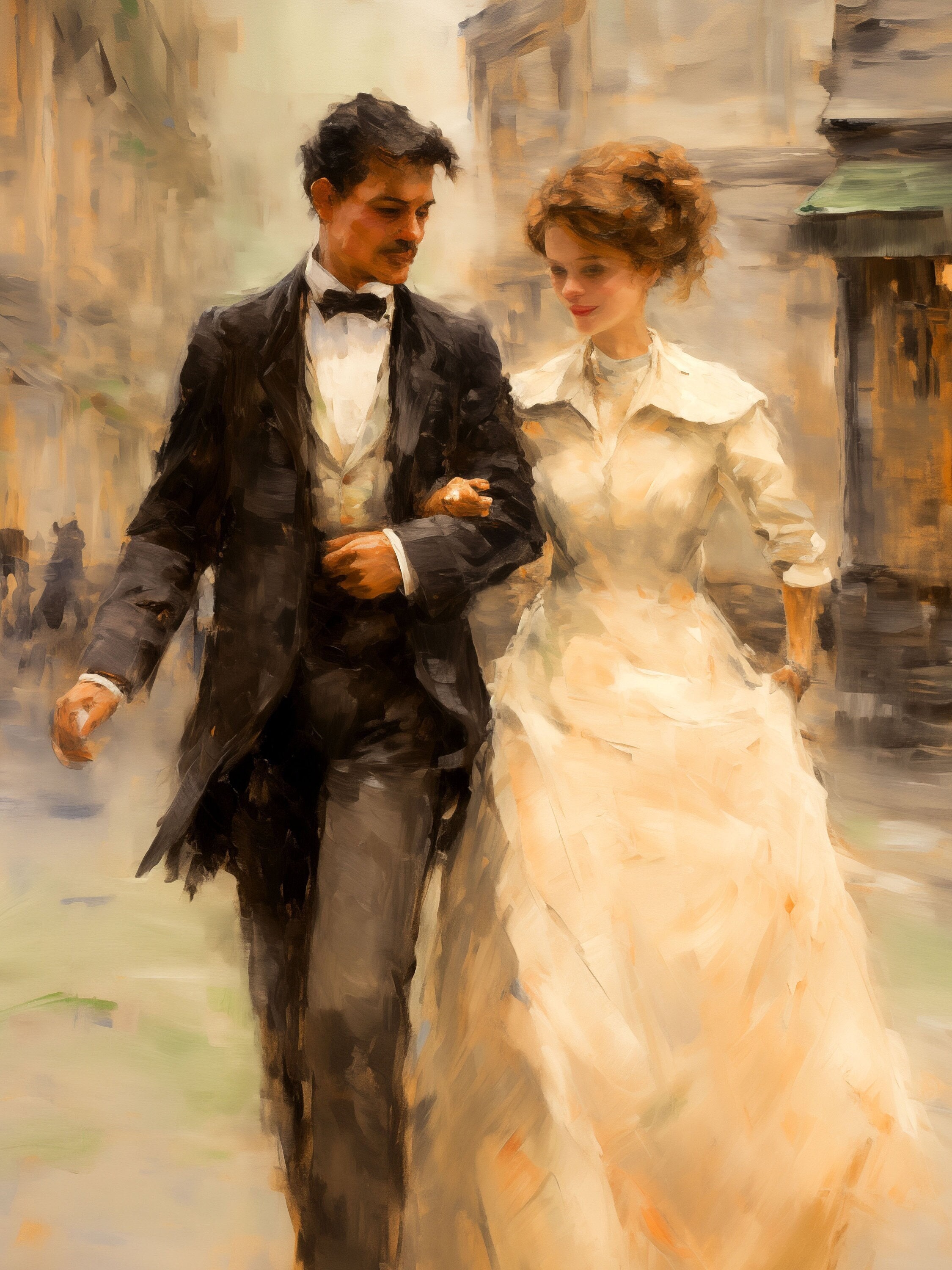 Romantic Art Print "the Walk Home" Download of Woman in a White Dress ...