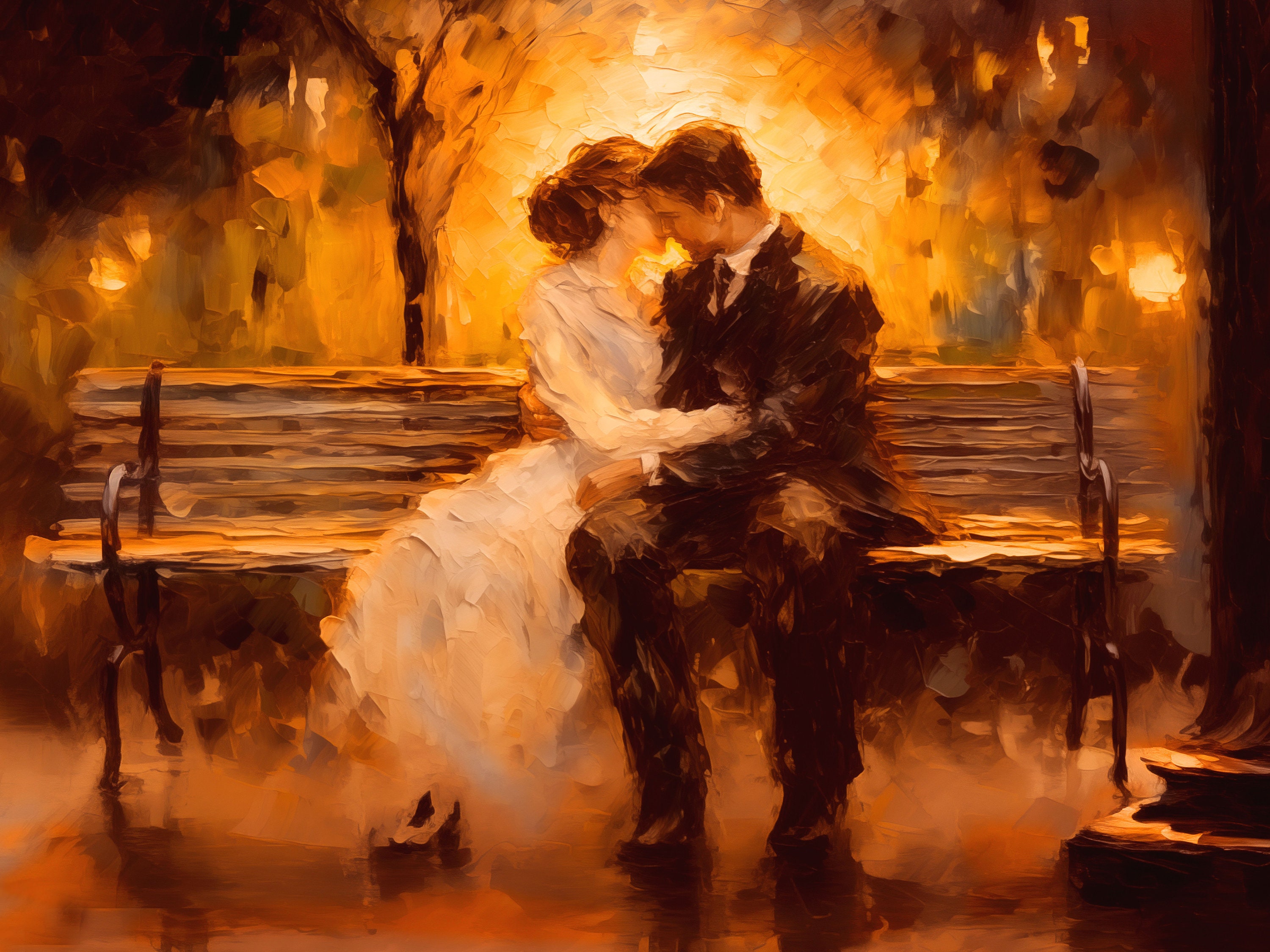 Romantic Art Print "flame of Love" Digital Download, Oil Painting of ...