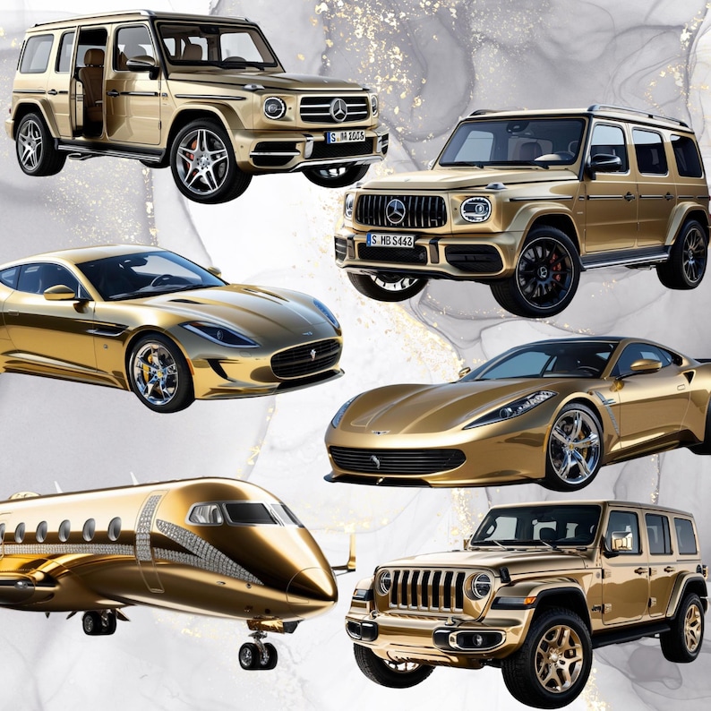 Luxury Gold Glam Elements: 80+ AI Clip Art Images (canva) - Etsy