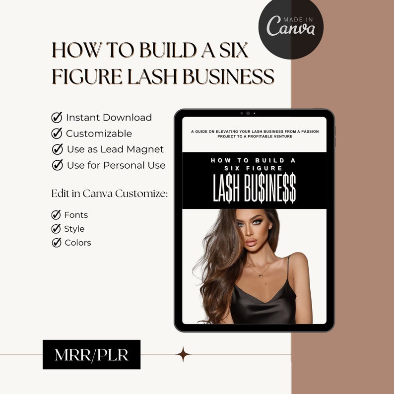 Lash Business Ebook Template: Canva Guide, MRR PLR (instant Download ...