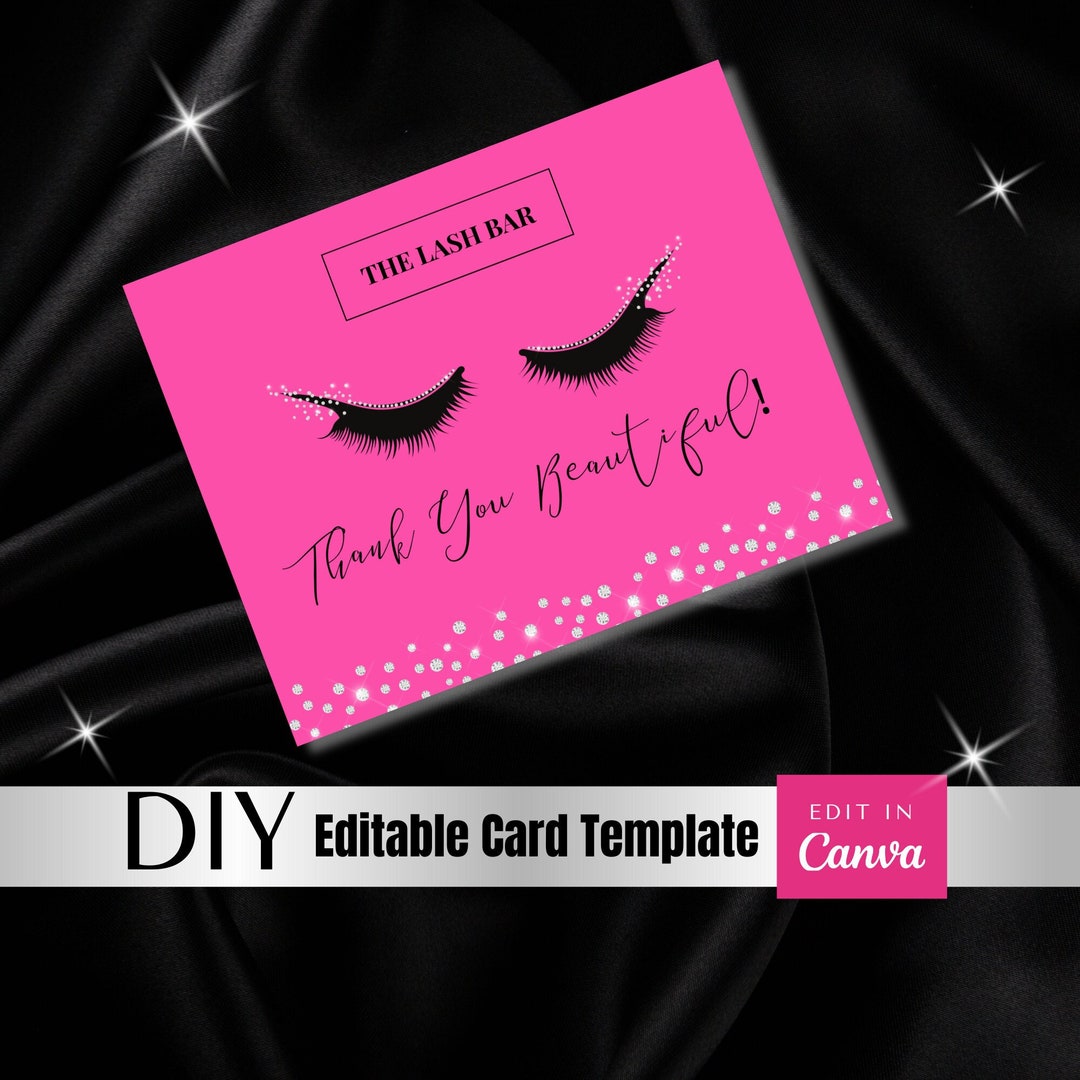 Lash Tech THANK YOU Card Marketing Card Business Card Marketing Lash ...