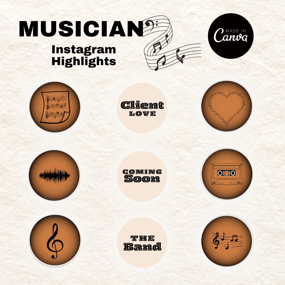 MUSICIAN BUNDLE for INSTAGRAM Posts and Stories Social Media Musician ...
