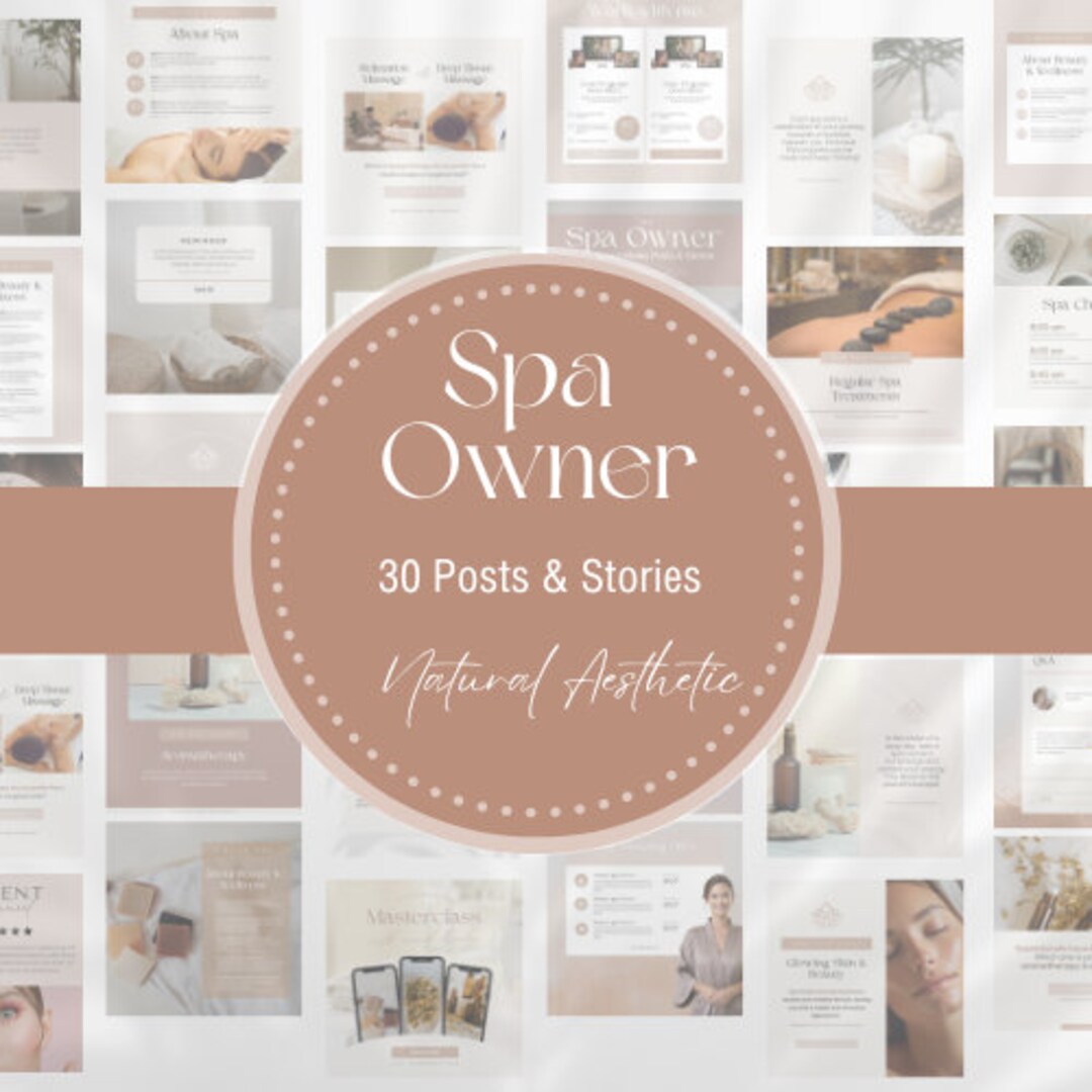 MRR Spa Business Owner & Social Media Instagram Posts Stories BUNDLE ...
