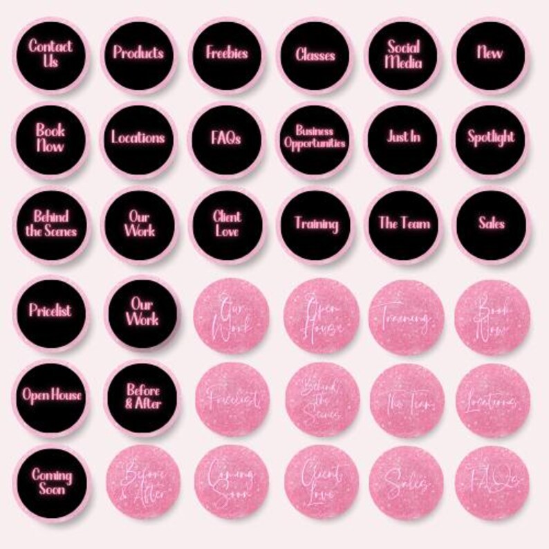 Pink Glam Bling Instagram Highlight Covers | Beauty Business | Sparkly ...