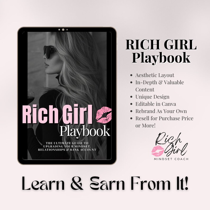 Rich Girl Playbook Ebook: Canva Template, Rebrand & Resell (PLR ...