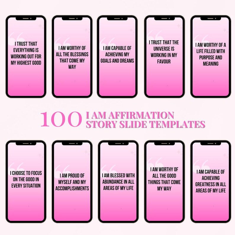I Am Affirmation Story Slides: Canva Templates (PLR) - Etsy