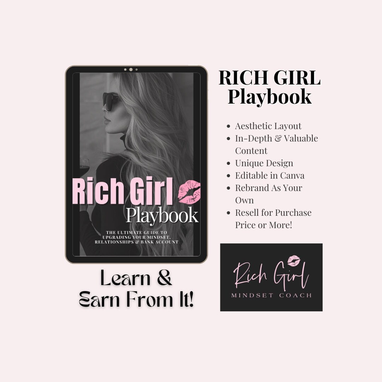 Rich Girl Playbook Ebook: Canva Template, Rebrand & Resell (PLR ...