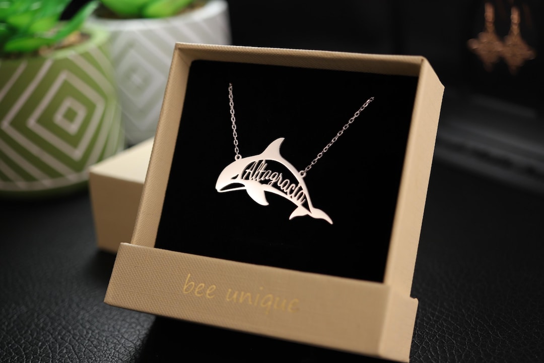 Custom Orca Name Necklace Personalized 925 Sterling Silver Killer Whale ...