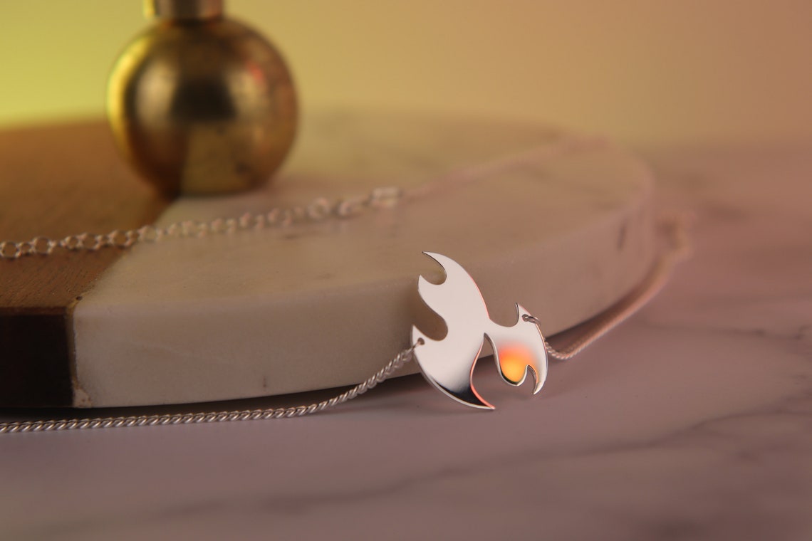 Fire Pendant, Flame Necklace, Circular Flame Necklace - Etsy