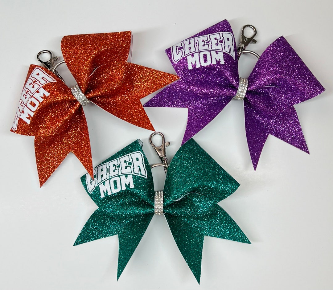 Cheer Mom Cheer Bow Keychain - Etsy