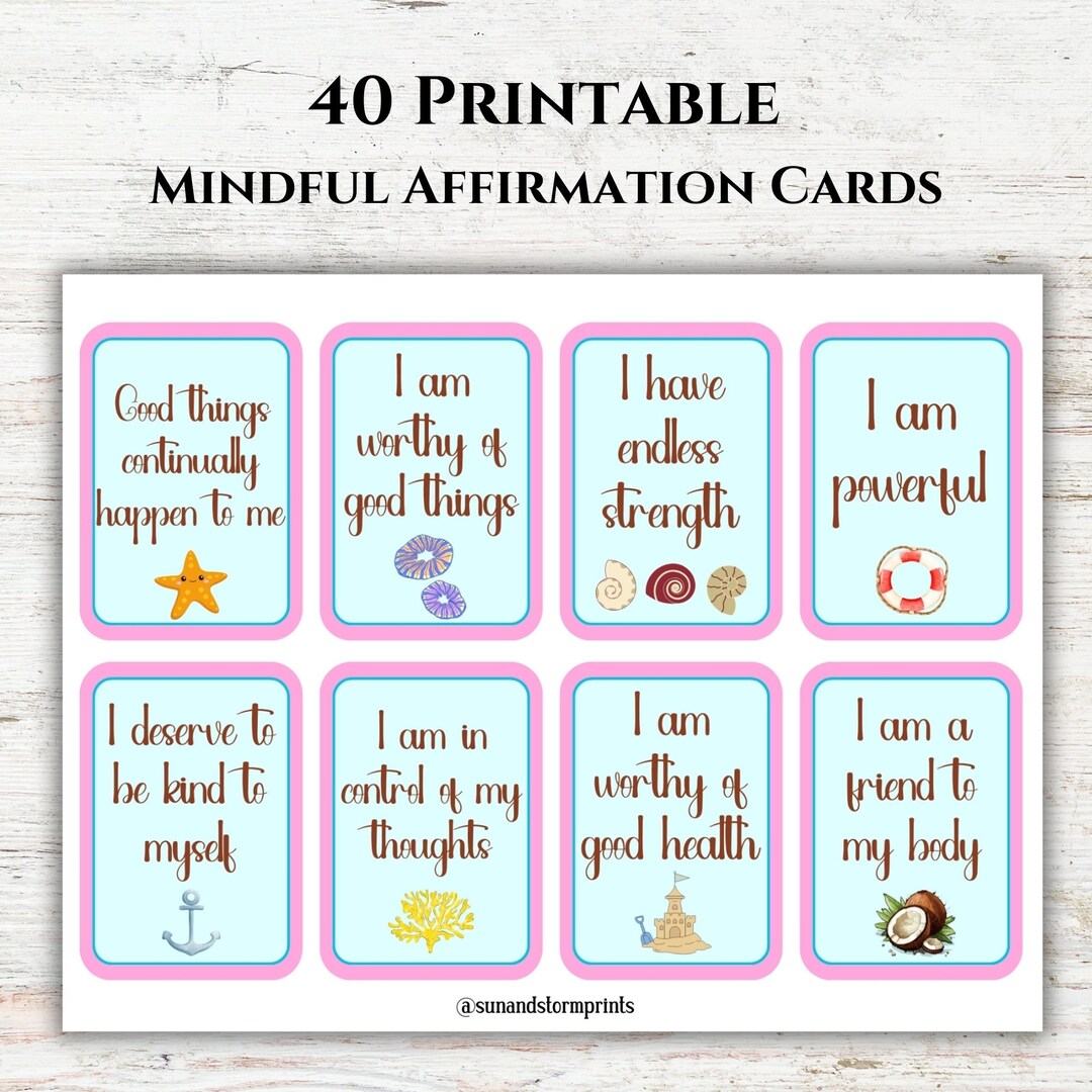 Mindful Affirmation Cards, Positive Quotes, Self Esteem, Confidence ...