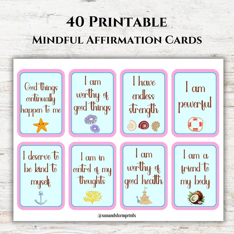 Mindful Affirmation Cards, Positive Quotes, Self Esteem, Confidence ...
