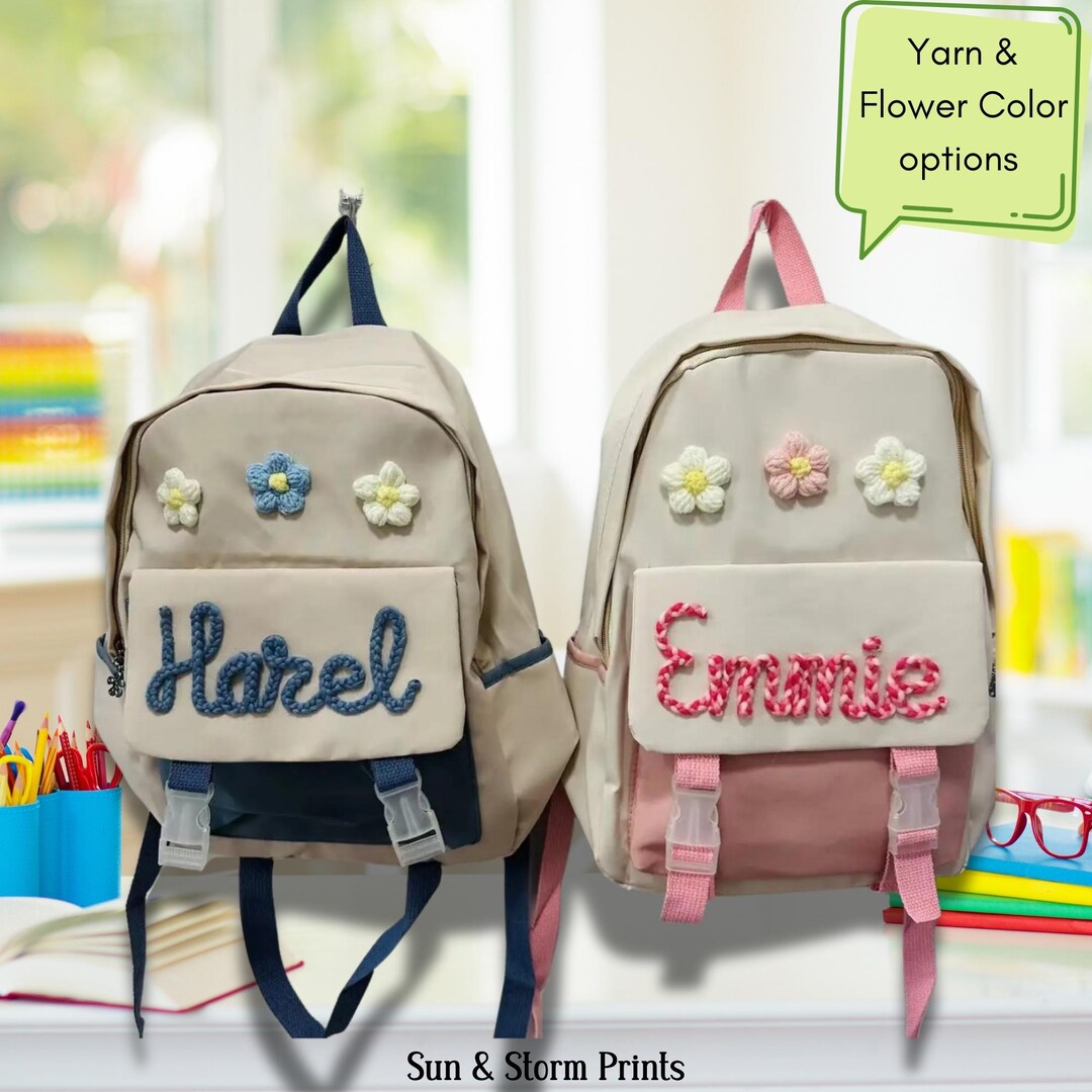 Personalized Kids Backpack, Hand Embroidery Name Backpack, Custom ...