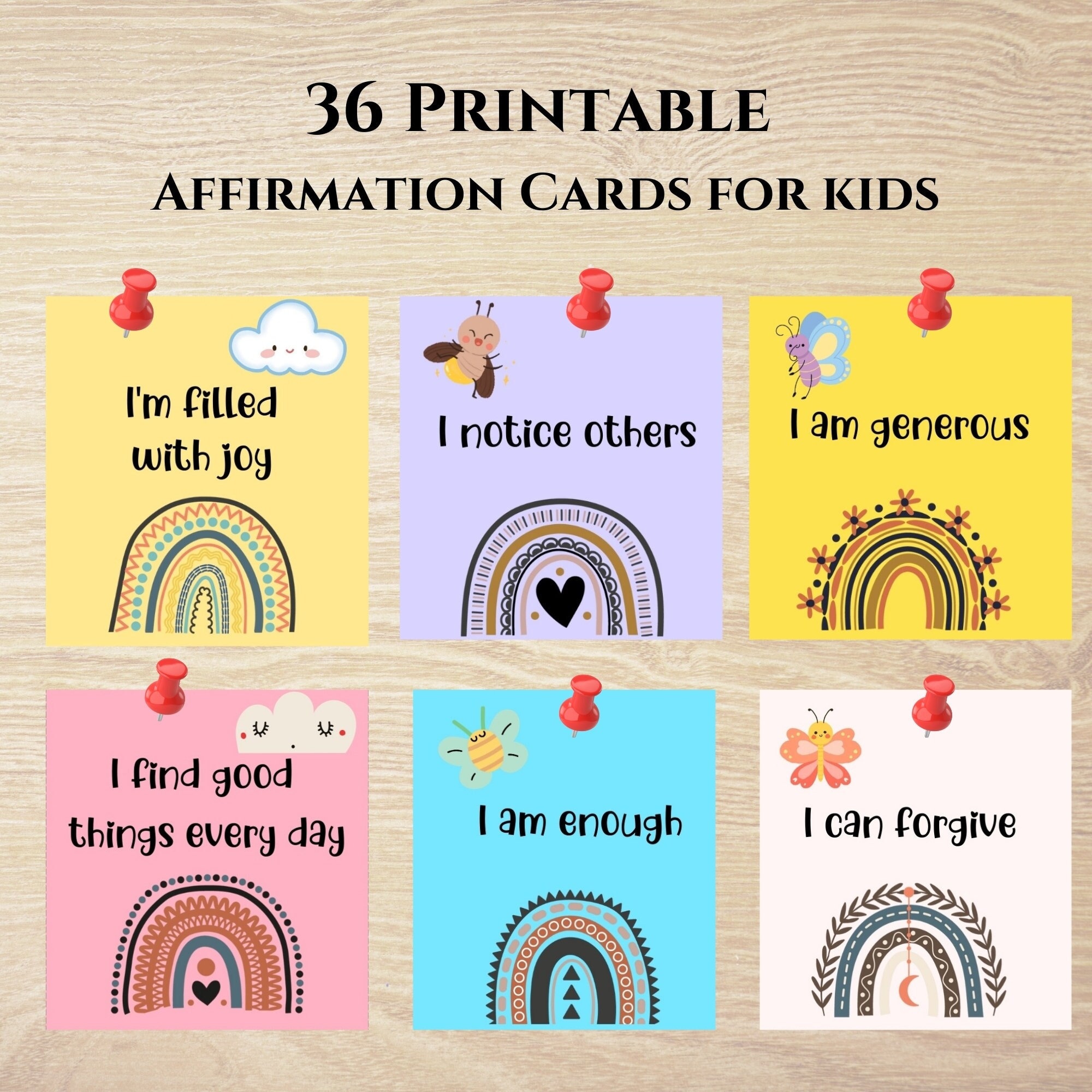 Affirmation Cards for Kids, Positive Quotes, Self Esteem, Confidence ...