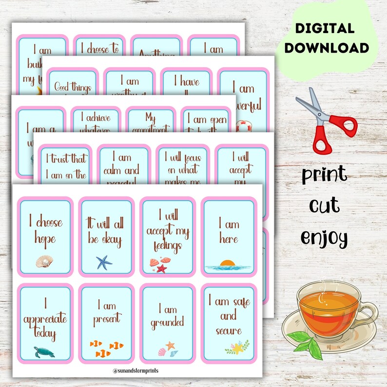 Mindful Affirmation Cards, Positive Quotes, Self Esteem, Confidence ...