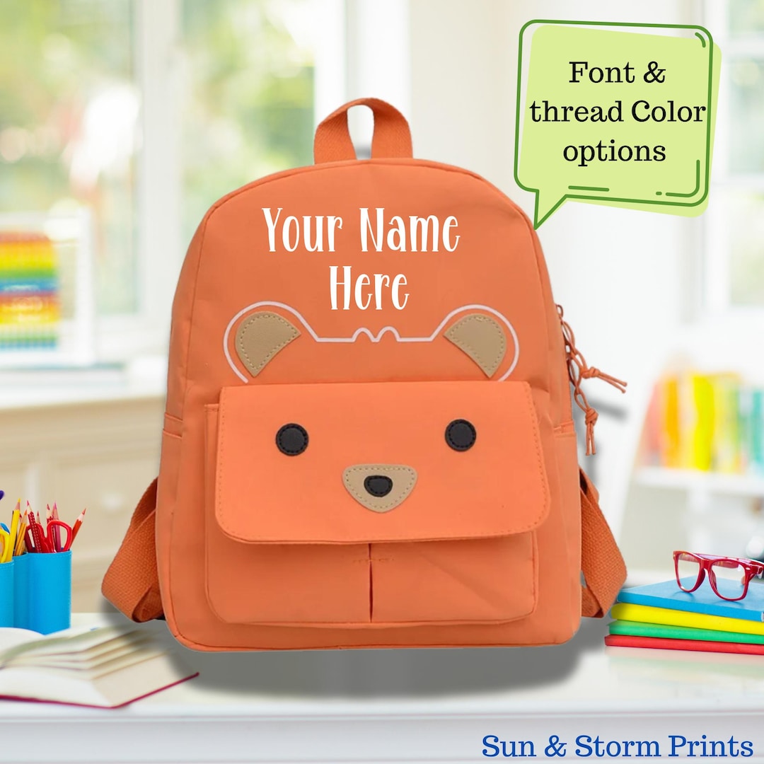 Embroidery Name Backpack, Personalized Kids Backpack, Custom Toddler ...