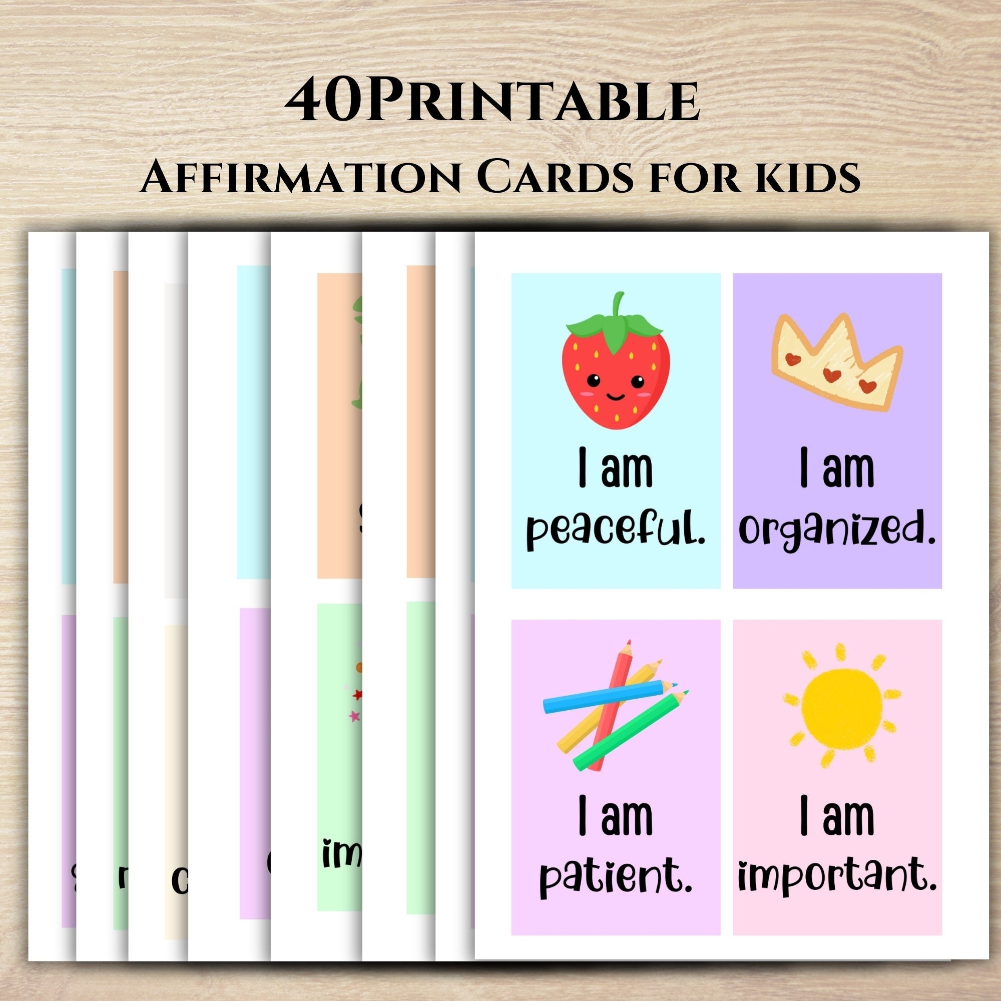Positive Affirmation Cards for Kids, Positive Quotes, Self Esteem ...