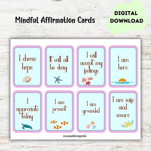 Mindful Affirmation Cards, Positive Quotes, Self Esteem, Confidence ...