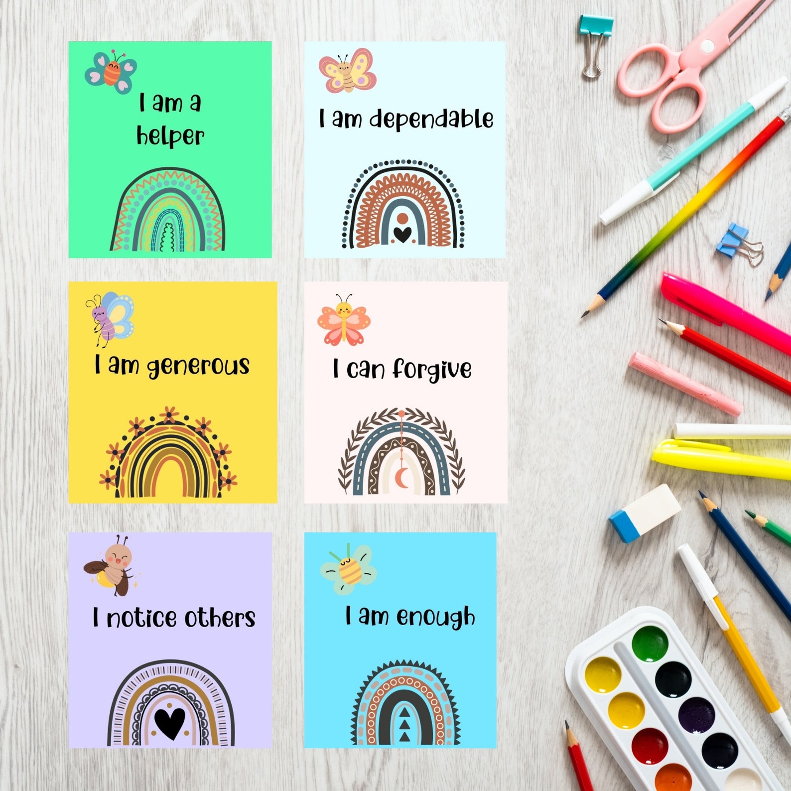 Affirmation Cards for Kids, Positive Quotes, Self Esteem, Confidence ...