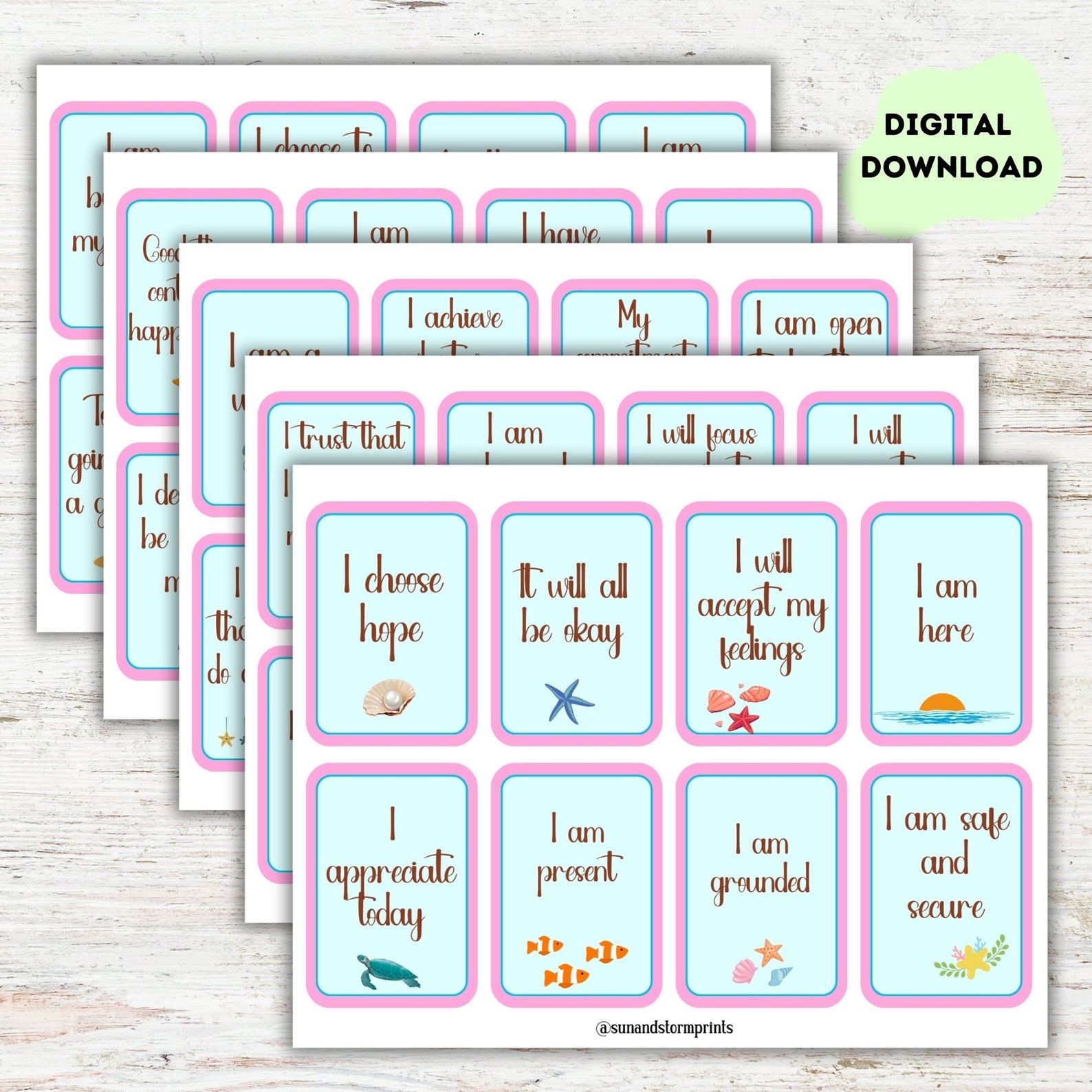 Mindful Affirmation Cards, Positive Quotes, Self Esteem, Confidence ...