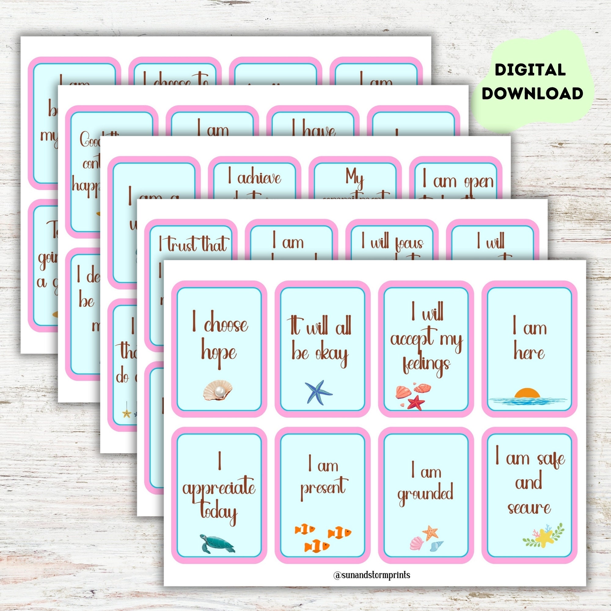 Mindful Affirmation Cards, Positive Quotes, Self Esteem, Confidence ...