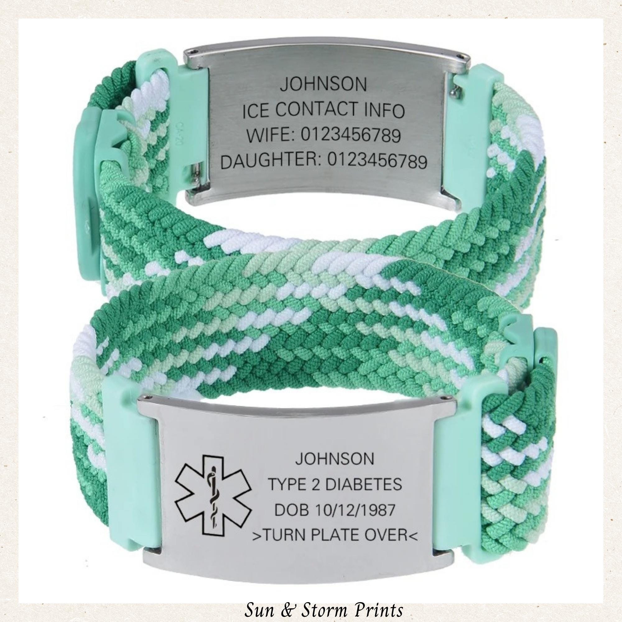 Dementia Medical Alert Bracelet, Alzheimer’s Medical ID, Memory Loss ...