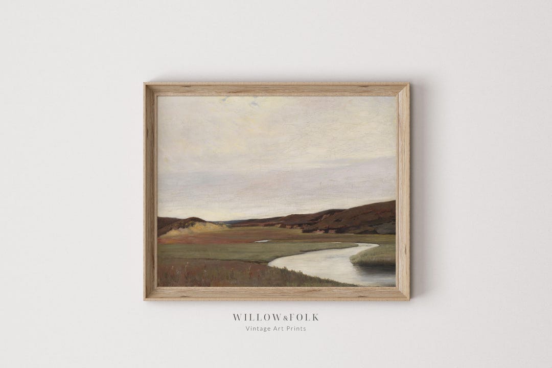 Vintage Autumn Painting | Red River | Fall Wall Decor | Printable ...