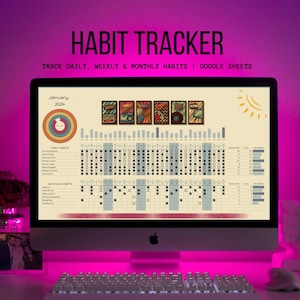 Retro Habit Tracker Spreadsheet | Google Sheets - Etsy