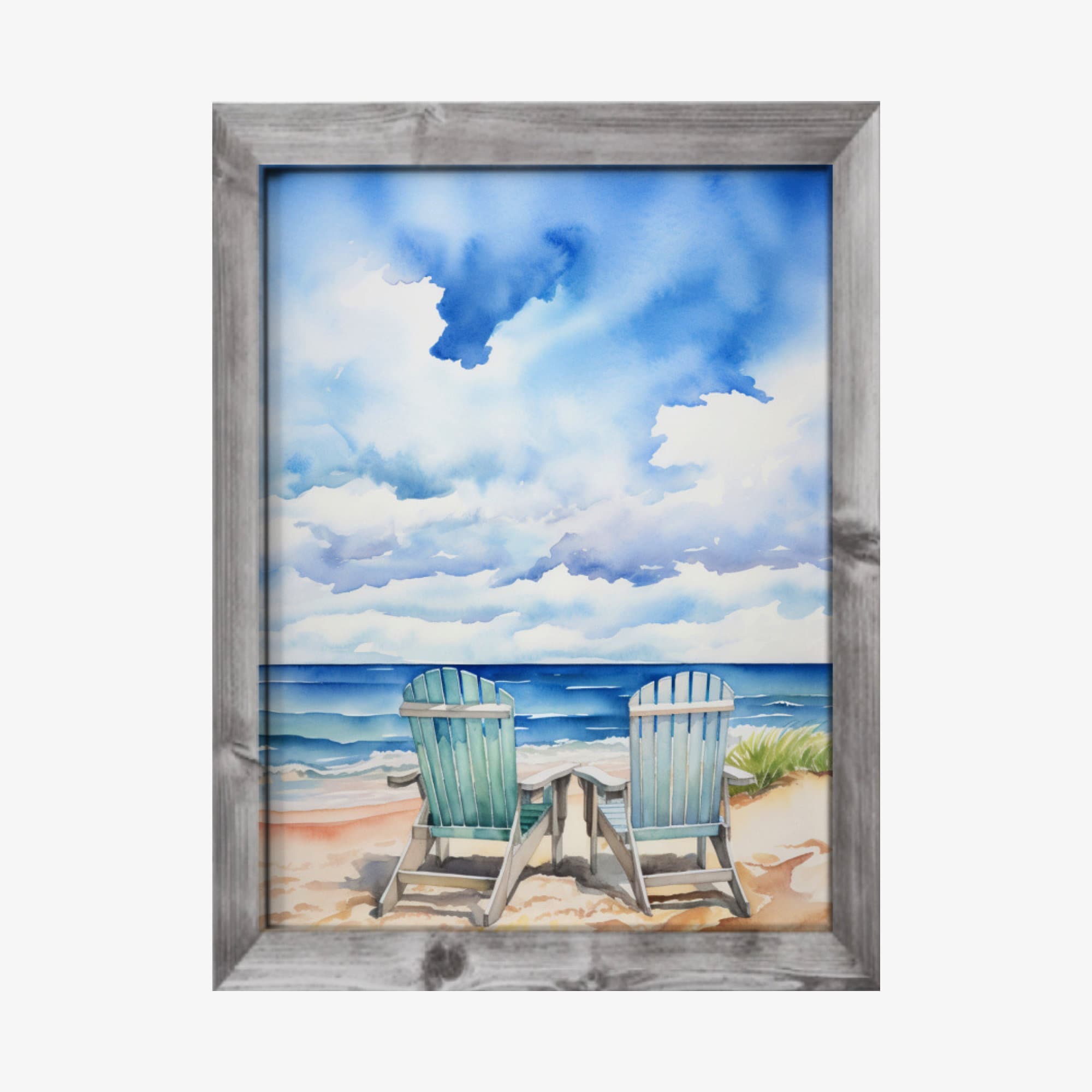 Printable Watercolor Beach Prints, Vintage Beach Themed Watercolor Wall ...