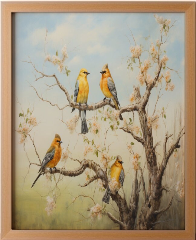 Printable Authentic Springtime Prints, Set of 5 Spring and Summer Wall ...