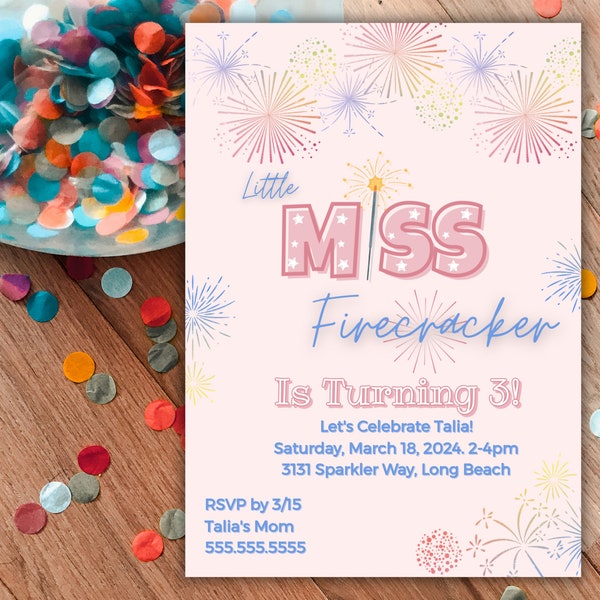 Firework Invitation - Etsy