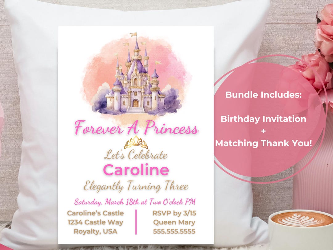 Forever A Princess Birthday Bundle! Editable Royalty Theme Child ...
