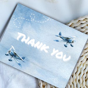 Pilot Thank You Card! Editable Plane and Pilot Theme Thank You Card ...