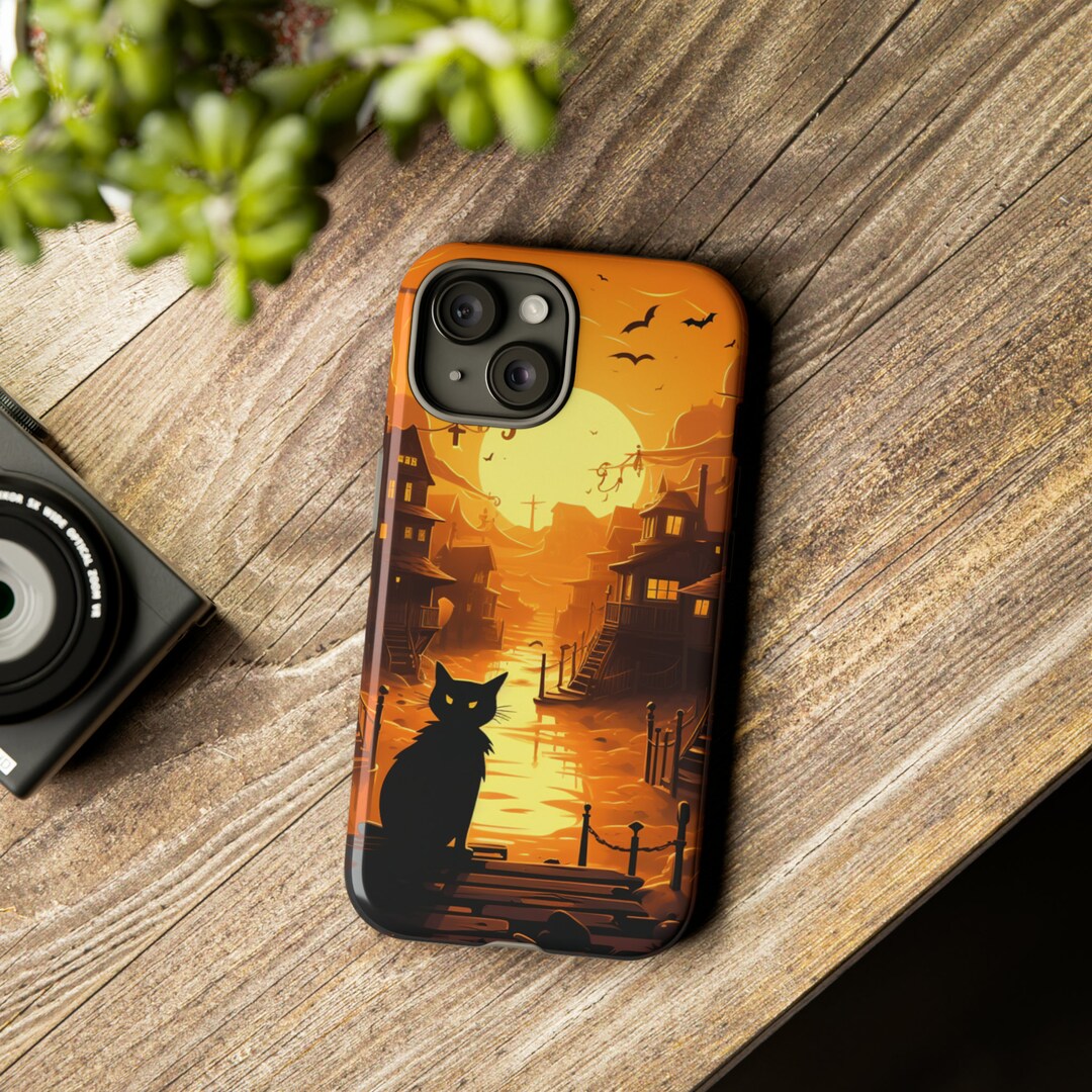 Purr-fectly Spooky: Haunted Cat Phone Case. A Touch of Feline Mystery ...