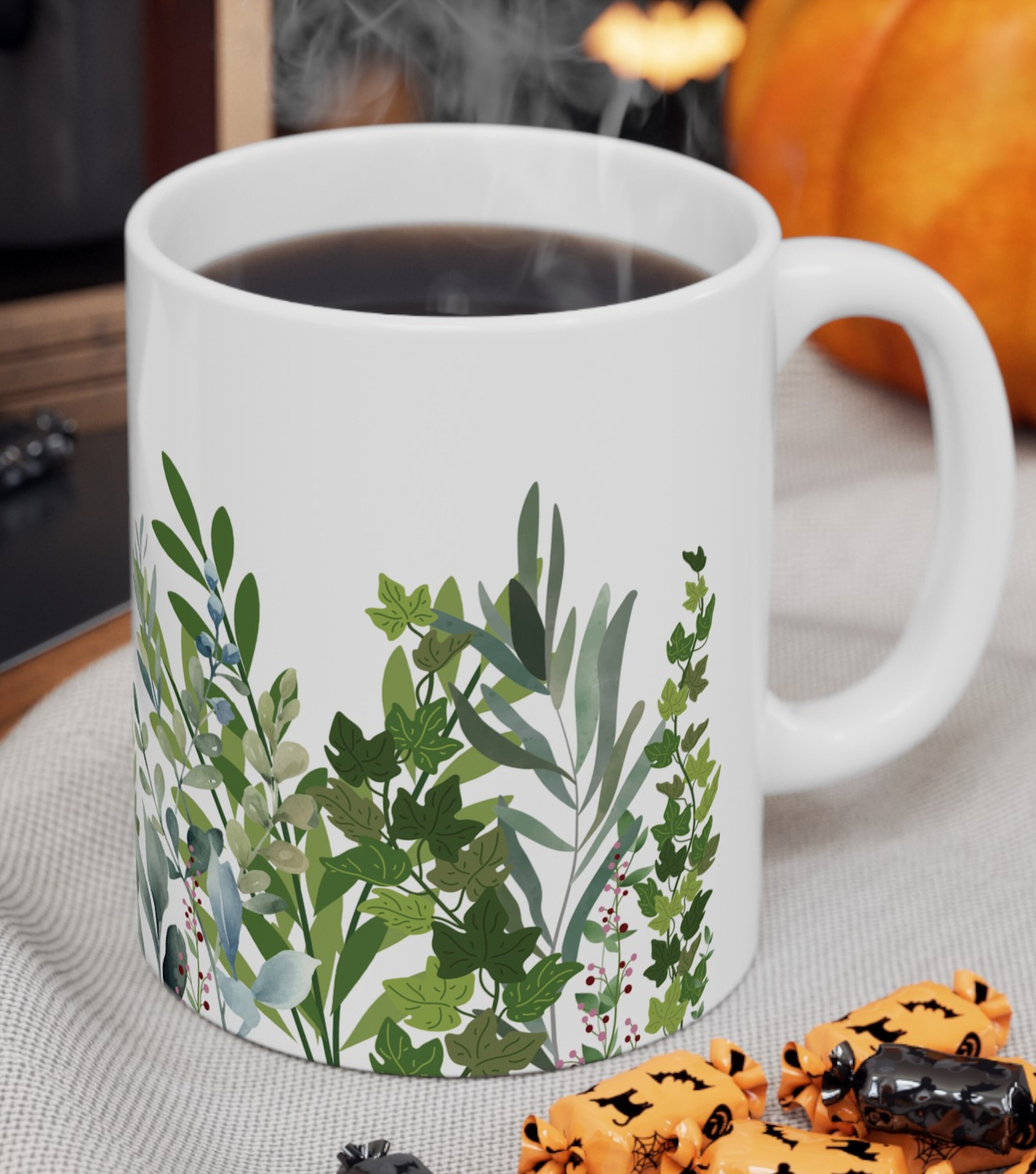 Wildflowers Cottagecore Coffee Mug, Pressed Flowers Mug, Pastel Floral ...