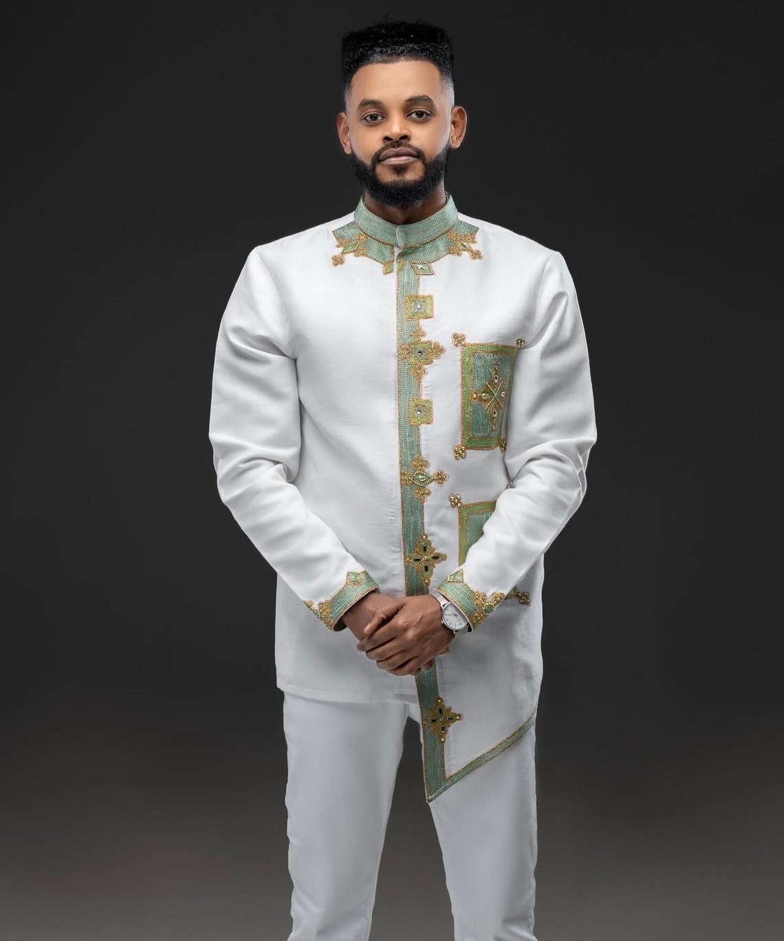 Traditional Habesha Men’s Outfit – Shirt and Pants Set. - Etsy