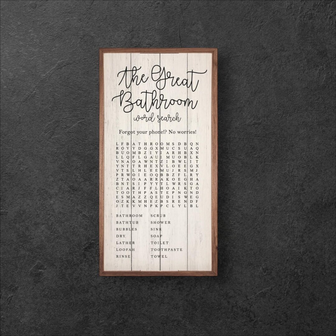 Bathroom Wall Sign Happiness Sign Wood Sign Bathroom Wall Decor ...