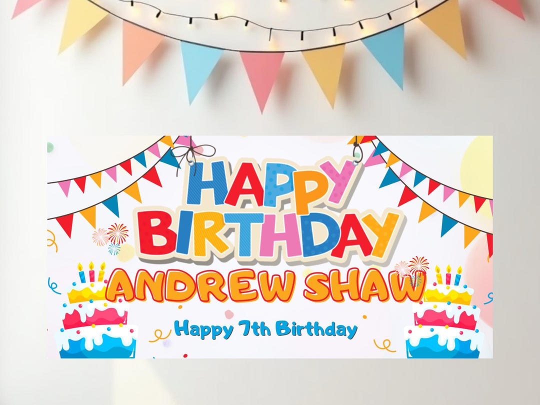 7th BIRTHDAY BANNER - PERSONALIZED Birthday Banners - Printed Outdoor ...