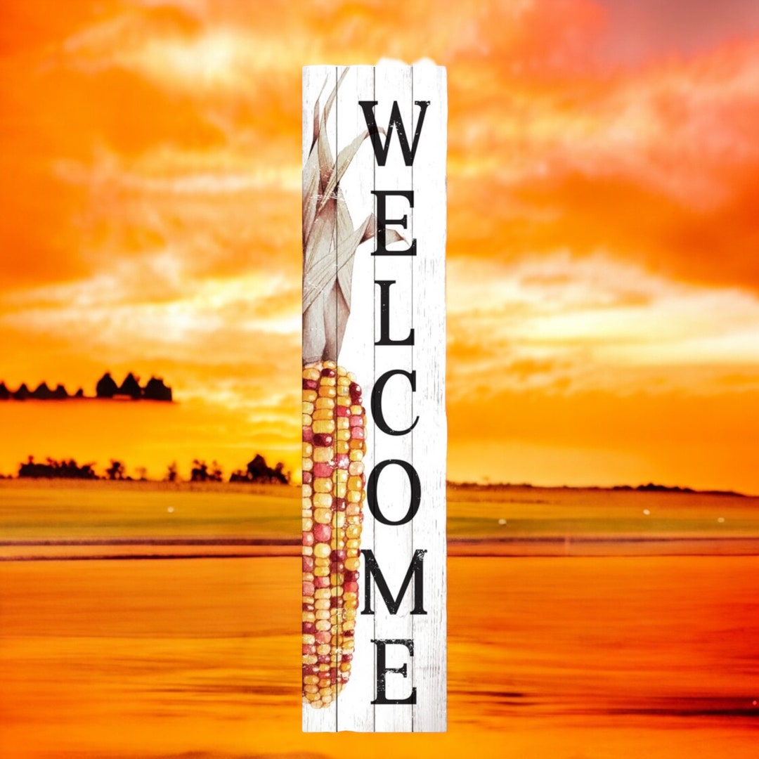 Fall Porch Sign - Front Porch Fall Welcome Sign With Vintage Autumn ...