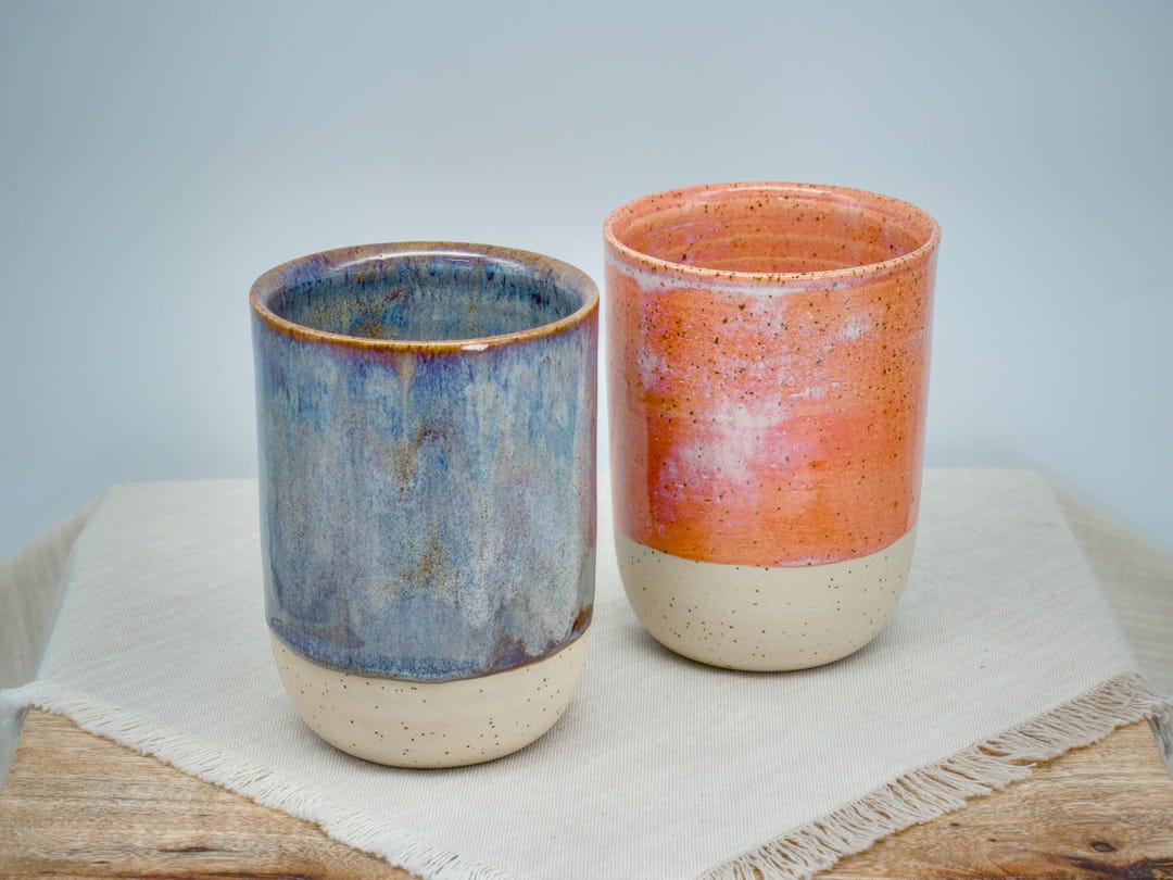 Handmade Ceramic Tumbler, No Handle Mug, Speckled Stoneware Cups - Etsy