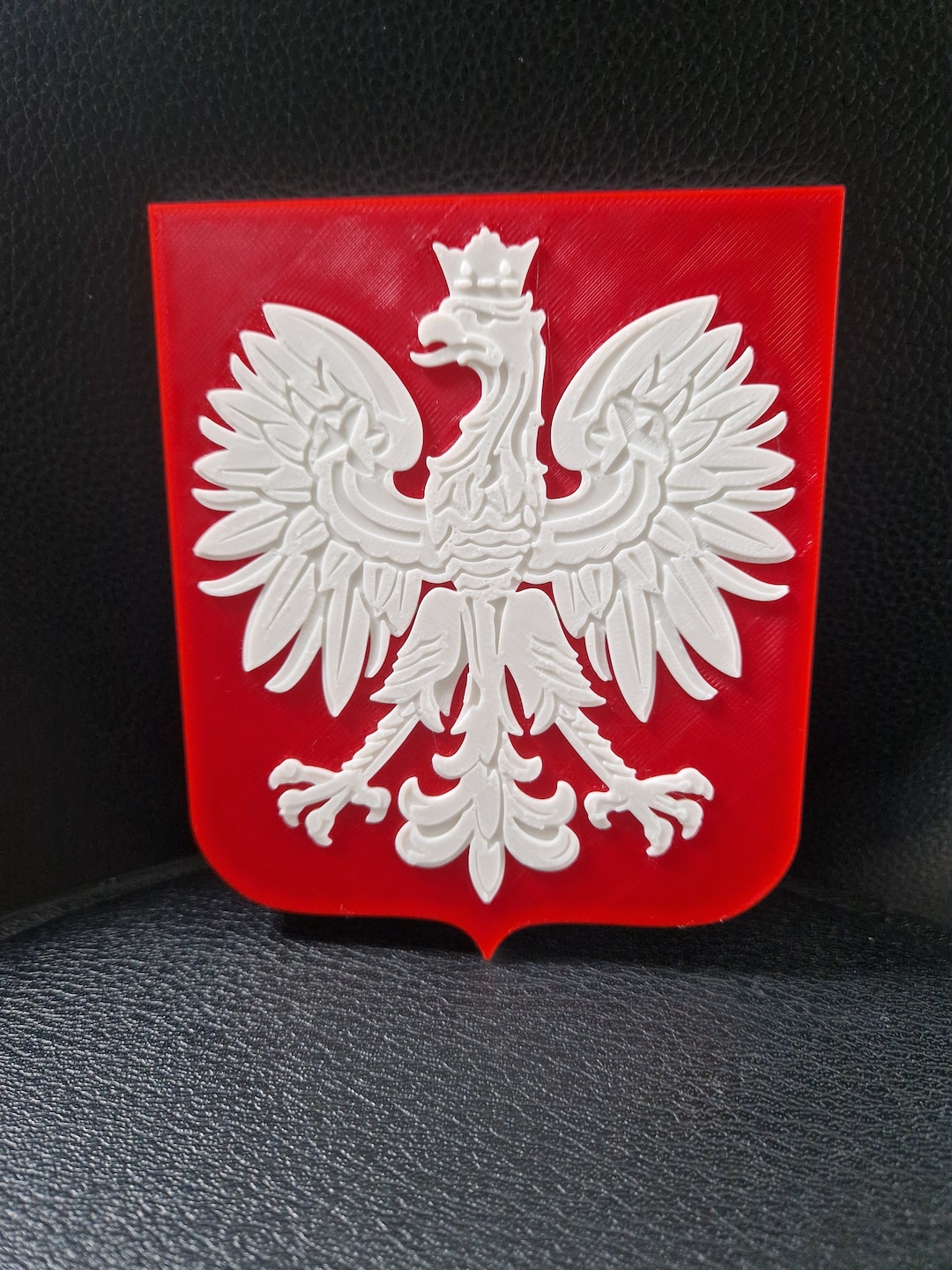 3D Printed Polish Eagle Emblem - High Quality White on Red Coat of Arms ...