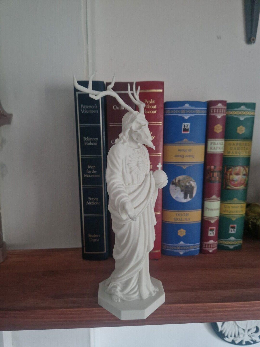 Jesus With Skull & Antlers - Dark Occult Gothic Metalhead Statue Art ...