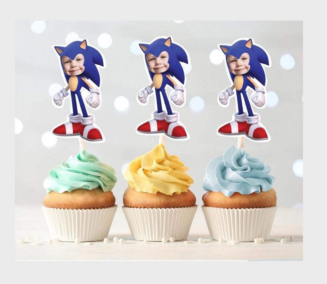 Sonic Custom Photo DIGITAL DOWNLOAD Cupcake Topper Birthday Party ...