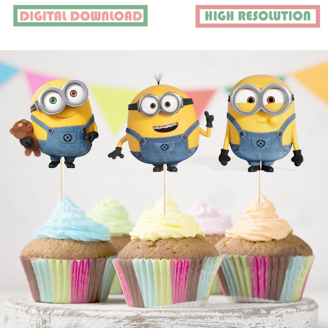 Despicable Me 4 Minions Cupcake Toppers Set of 12 - Digital Download ...