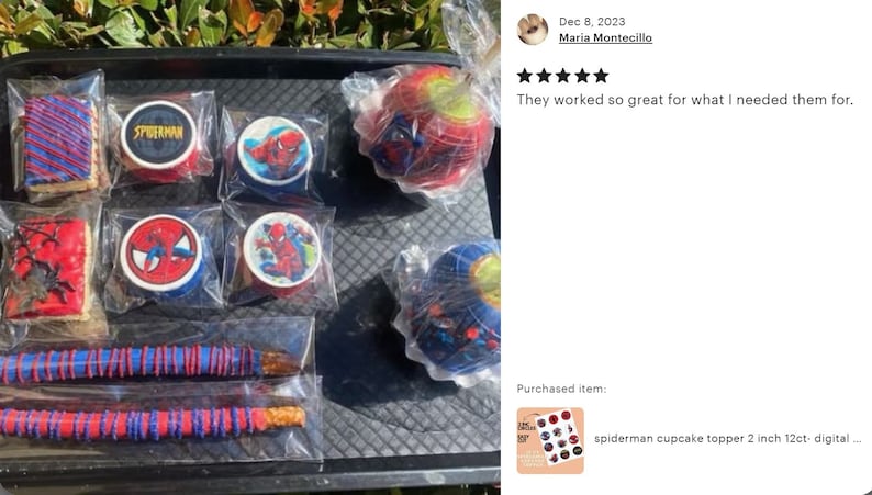 Spiderman Cupcake Topper 2 Inch Birthday Party Decor- Idea for Your ...