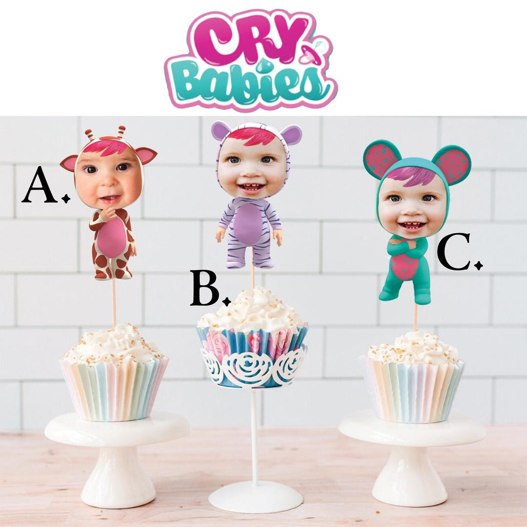 Cry Babies PRINTABLE Custom Face Cake Topper DIGITAL for First Birthday ...